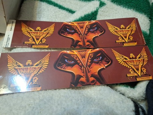 2 Vintage 1981 TRIUMPH Rock Music Band Never Surrender Unused Bumper ...