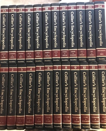 1988 COLLECTOR SET COLLIER'S ENCYCLOPEDIA MACMILLAN Books 1-24 Full Set ...