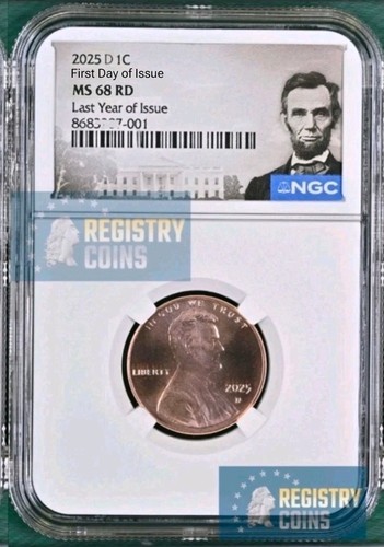 2025 D Lincoln SHIELD 1c Cent Penny NGC MS68 RD First Day Issue FDI ...