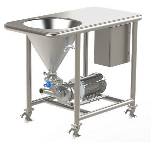 Powder Induction Mixer with hopper and mobile cart, 5 hp, with VFD ...