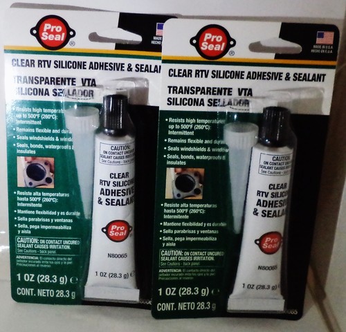 2 PRO SEAL CLEAR RTV Silicone Adhesive & Sealant N80065 1 oz Each ...
