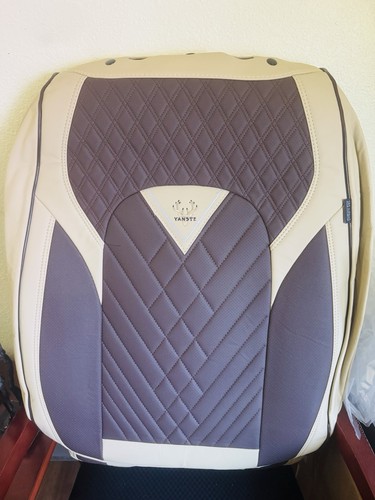 Yanste Leather Car Seat Covers For Front Seats Only Universal Fit. Cream & Brown | eBay