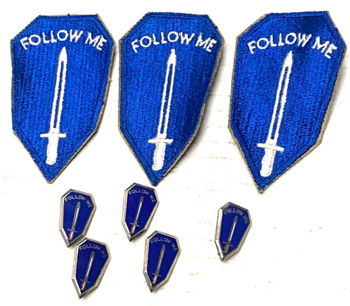 FOLLOW ME 5 DUI DENMARK Straight PIN 3 CUT EDGE Patches US ARMY ...