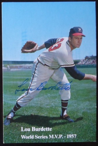 Lou Burdette Signed Color Photo 4" x 6" | eBay