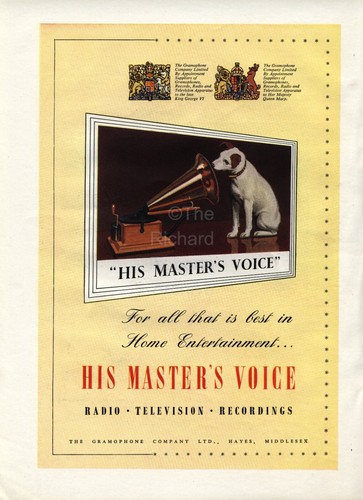 Original 1952 advert for THE GRAMOPHONE COMPANY - HIS MASTER'S VOICE | eBay