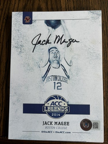 JACK MAGEE BOSTON COLLEGE EAGLES RARE SIGNED ACC LEGENDS CARD BECKETT ...