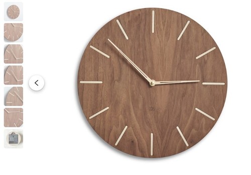 modern silent clock • american walnut wood clock face | eBay