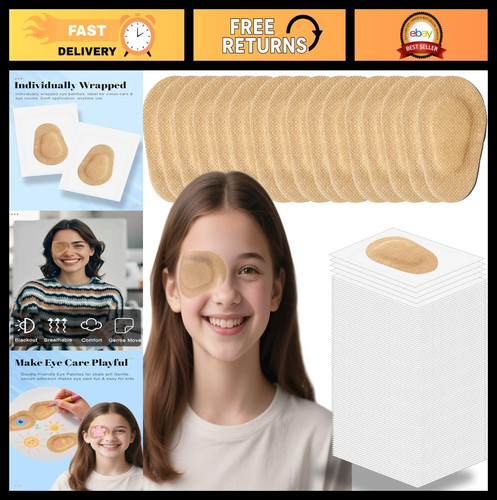 100 Pcs Disposable Adhesive Eye Patches for Kids - Breathable Amblyopia ...