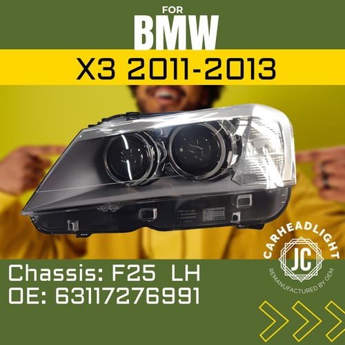 BMW X3 Series F25 Bi Xenon Headlight Left Side Genuine OEM 63117276991 ...