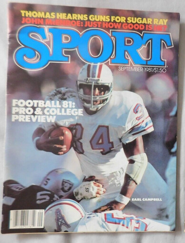 Earl Campbell Houston Oilers Sept 1981 SPORT Magazine Ex No Label | eBay