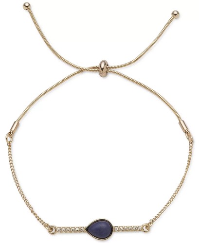 Givenchy Gold-Tone Pavé Bar & Pear-Shape Stone Slider Bracelet | eBay