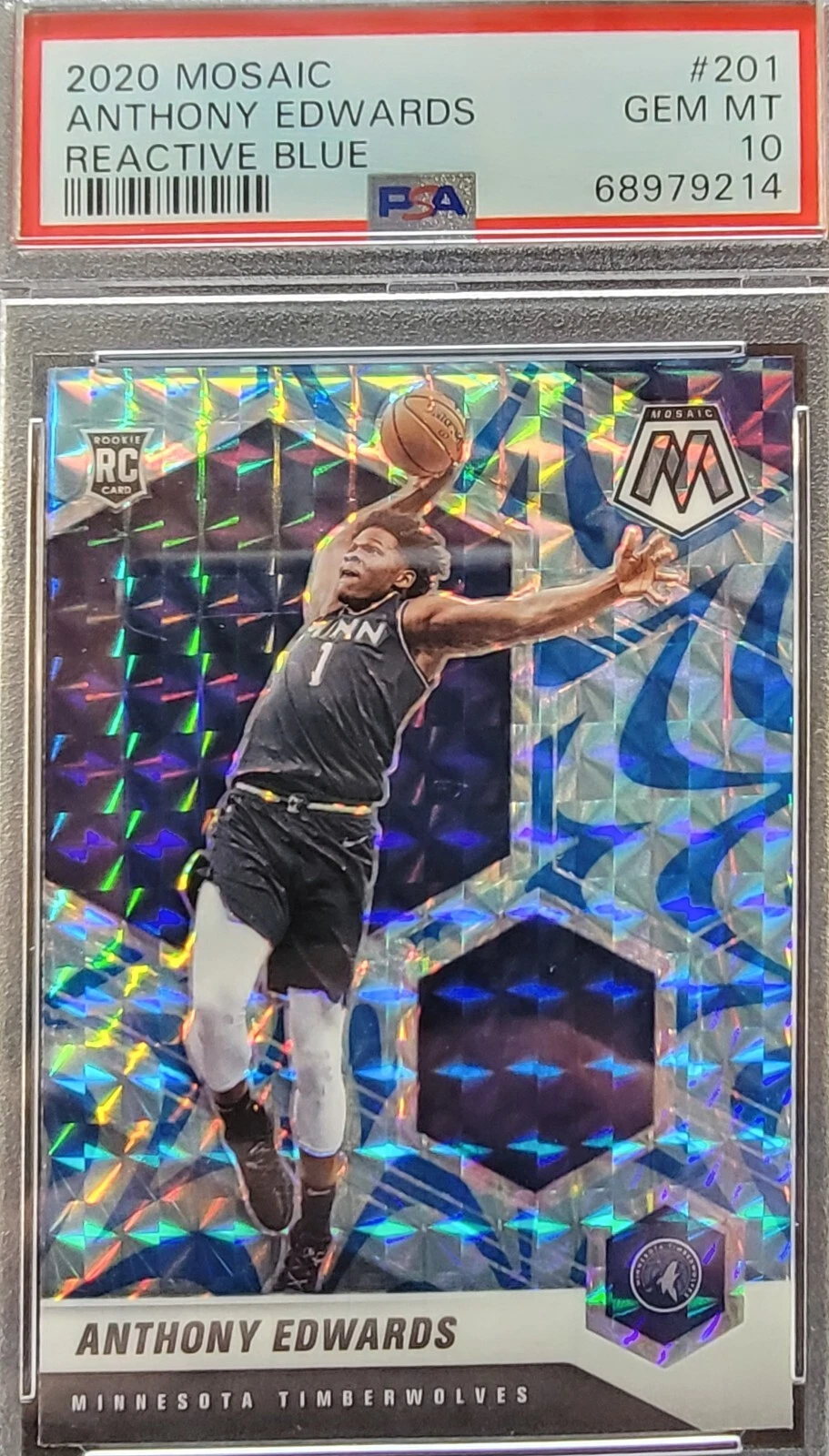 Anthony Edwards 2020 Mosaic #201 Reactive Blue Price Guide - Sports ...