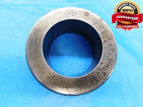 1.6875 MASTER PLAIN BORE RING GAGE ONSIZE 1 11/16 43 mm INSPECTION ...