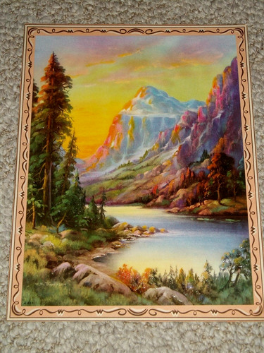 1940's Art Print ~ Mountain & Lake ~ PARADISE VALLEY ~ W. M. THOMPSON ...