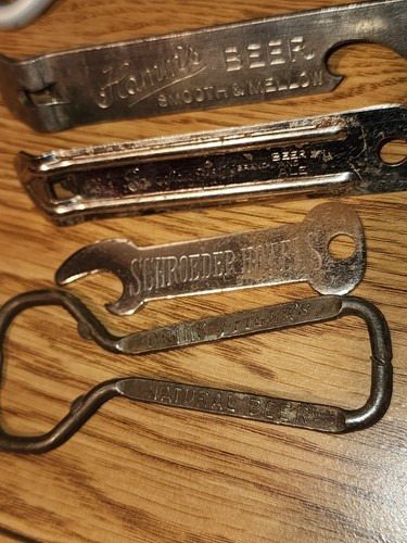 Lot of 4 Vintage Beer Bottle Openers. Fitger's, Schroeder Hotel ...
