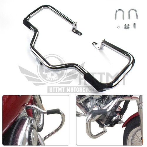 Chrome 1 1/4" Engine Guard Highway Crash Bar For Harley Dyna FLD FXDB ...