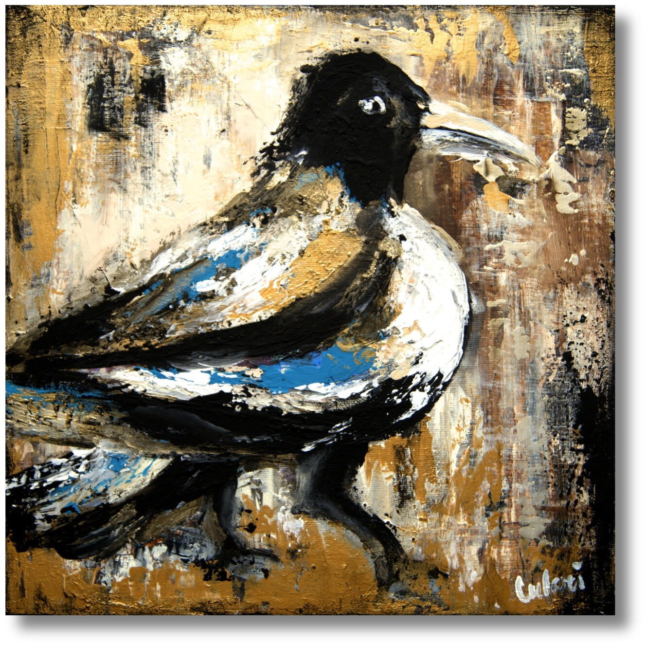 Abstract Crow Painting