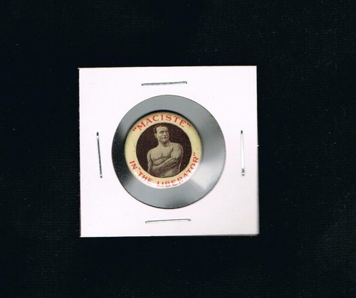 STUNNING VERY RARE 1913 cinema pinback button MACISTE HERCULES Muscle ...