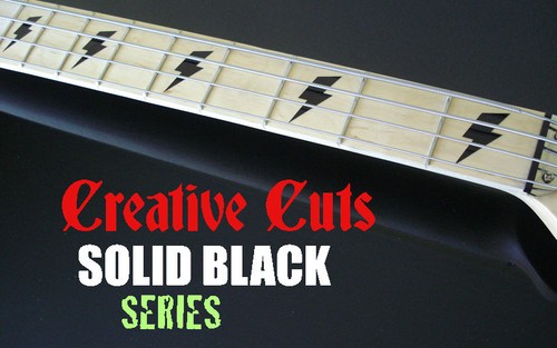Lightning Bolts BLACK Fretboard Marker Inlay Set Sticker Decals for G ...
