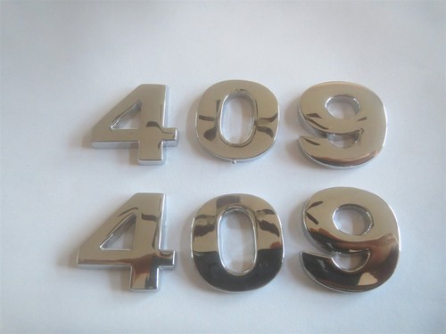 CHEVROLET 409 ENGINE ID FENDER HOOD SCOOP QUARTER TRUNK EMBLEMS NEW SET ...
