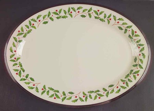 Lenox Holiday Platinum Oval Serving Platter 3408351 | eBay