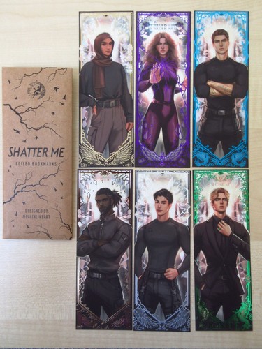 Shatter Me Foiled Bookmark Set of 6 Collectible Characters Fairyloot ...