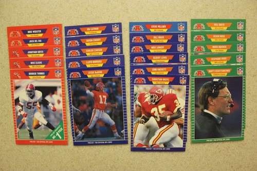 1989 Pro Set Kansas City Chiefs Team Set - All series 1, 2 & Final ...