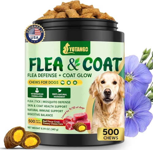 Flea and Tick Support for Cats – 500 Crunchy & Creamy Chews, Cat Flea ...