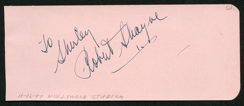 Robert Shayne d1992 signed 2x5 cut autograph on 11-16-47 at Hollywood ...