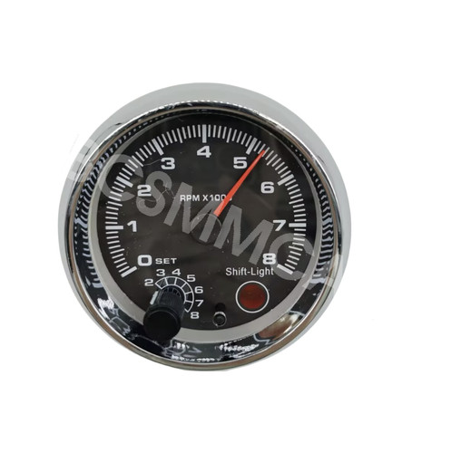 3.75in Car Tachometer Gauge Meter 0-8000 RPM With 7 Colors LED Shift ...