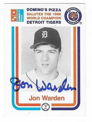 JON WARDEN 1988 DOMINO'S AUTOGRAPHED SIGNED 1968 DETROIT TIGERS | eBay