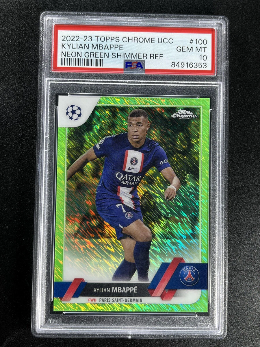 Kylian Mbappe 2022 Topps Chrome UEFA Club Competitions #100 Neon Green ...