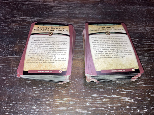 Pathfinder 1e Rules Reference Cards Paizo | eBay