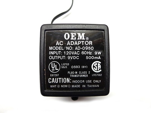 1 PC - OEM AC-DC ADAPTER 9VDC-200mA - OUTPUT 2.1mm DC POWER PLUG # ZAD ...