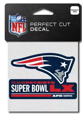 2025 NFL AFC CHAMPIONS NEW ENGLAND PATRIOTS CUT DECAL SUPER