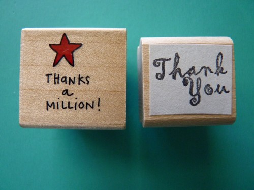 Thanks a Million! and Cursive Thank You Set of (2), Small Rubber Stamps ...