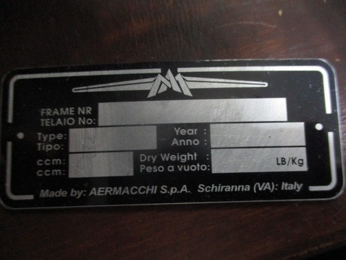 Nameplate Sign S77 Aermacchi Bike | eBay