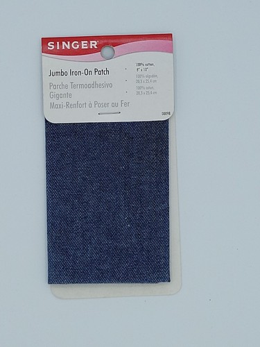 Singer Iron-On Jumbo Patch 8"X10" 1/Pkg-Denim New Made in USA | eBay