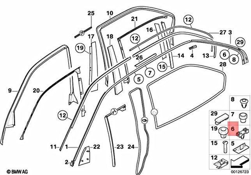 Genuine BMW E38 Sedan Clip Roof Molding OEM 51138157201 | eBay