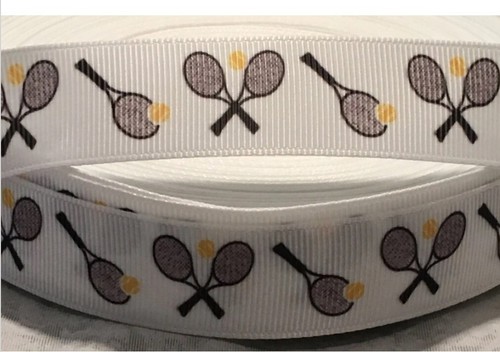 Tennis Ribbon - 7/8" Grosgrain Ribbon - Sports Ribbon - Tennis Ribbon ...