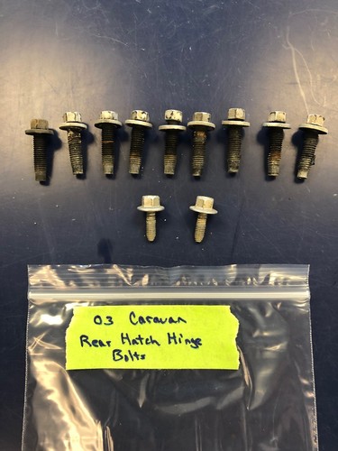 01-07 Dodge Caravan Driver and Passenger Upper Trunk Hatch Hinges BOLTS ...