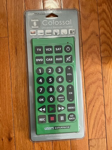 Colossal Universal Remote Control 6 Devices TV VCR DVD Living Solutions ...