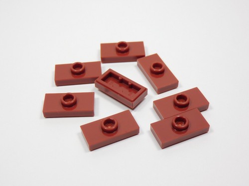 LEGO Lot of 8 Dark Red 1x2 Smooth Tiles Plates w/ Stud in Center I2 | eBay