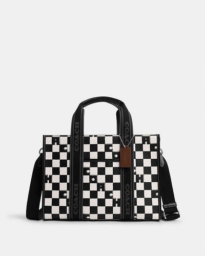 NWT Coach Smith Tote With Checkerboard Print CR101 Silver/Black/Chalk ...