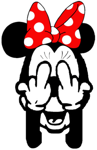 MINI MOUSE WITH MIDDLE FINGERS HELMET STICKER BUMPER STICKER TOOLBOX ...