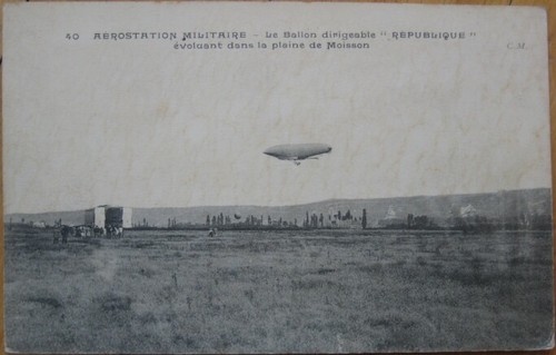 French Aviation 1910 Postcard: Airship/Dirigible/Blimp Republique ...