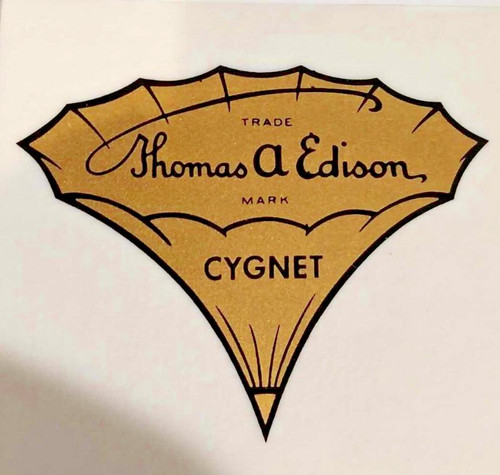 EDISON CYGNET HORN CYLINDER PHONOGRAPH Dry Rub Image Transfer (5 Decals ...