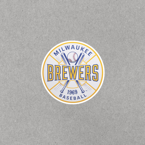 Vintage Milwaukee Brewers 1969 MLB Baseball Team Logo Sticker Decal ...