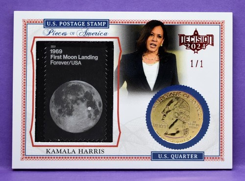 Kamala Harris Decision 2024 RARE 1/1 PIECES OF AMERICA STAMP & COIN ...