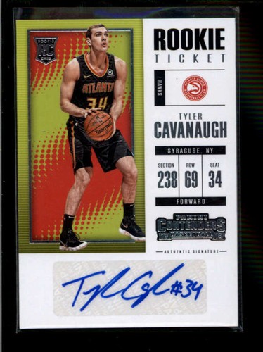 TYLER CAVANAUGH 2017/18 CONTENDERS ROOKIE AUTOGRAPH AUTO AJ3430 | eBay